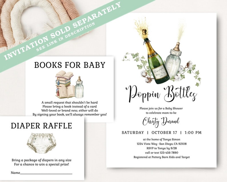 Poppin Bottles Baby Shower Welcome Sign Champagne and Baby - Etsy