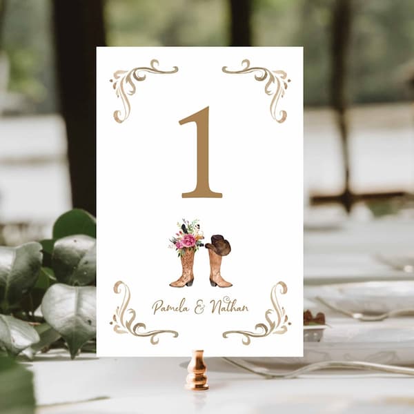 Western Cowboy Table Numbers - Etsy