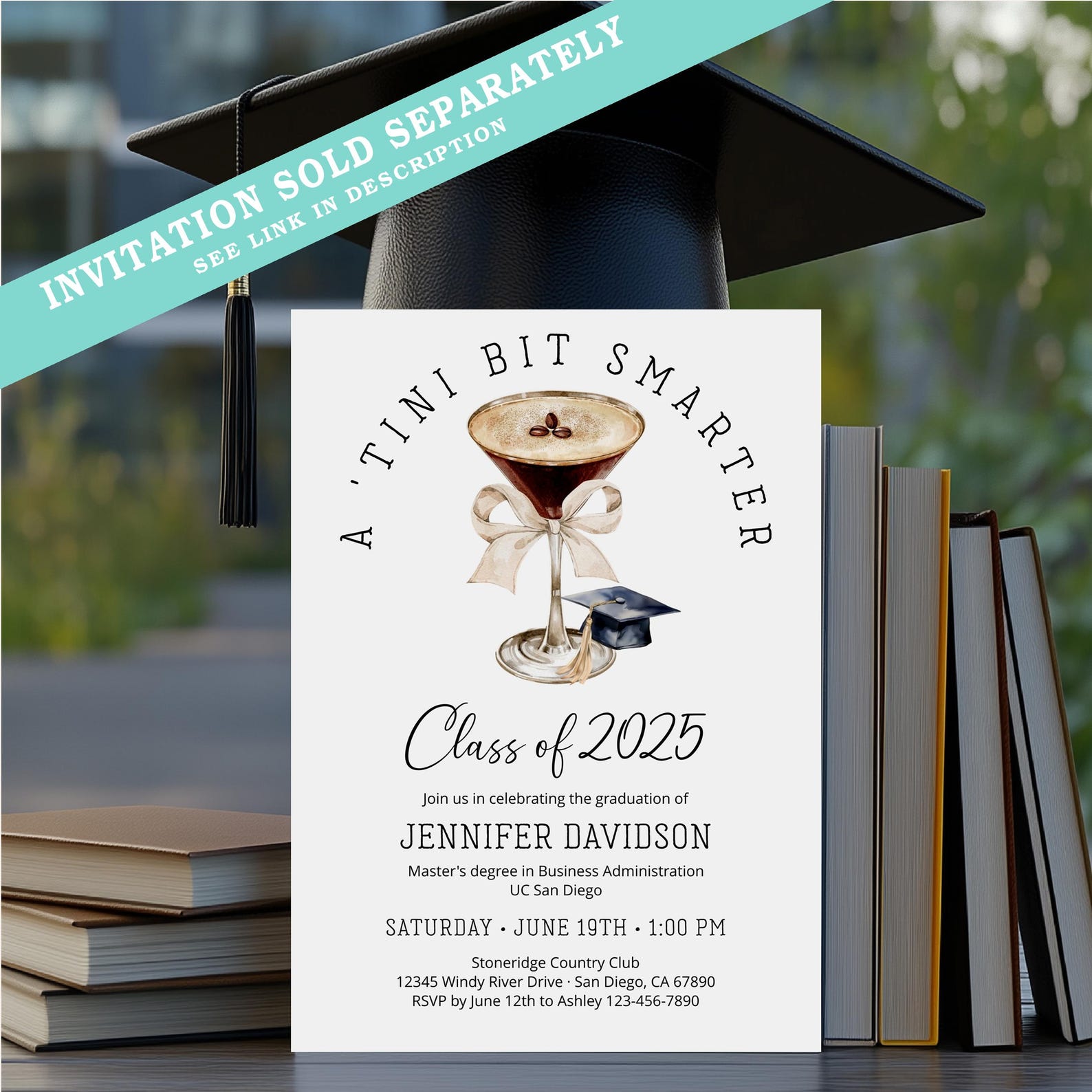 College Graduation Welcome Sign, Espresso Martini Theme A Tini Bit ...