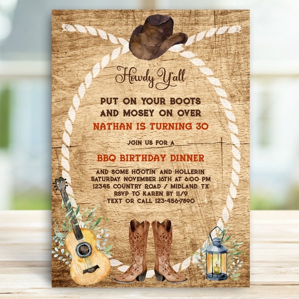 Rodeo 60th Birthday Invitation - Etsy