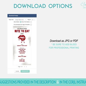 Halloween Dinner Party Menu, Gothic Dinner Menu, Blood Halloween Menu ...
