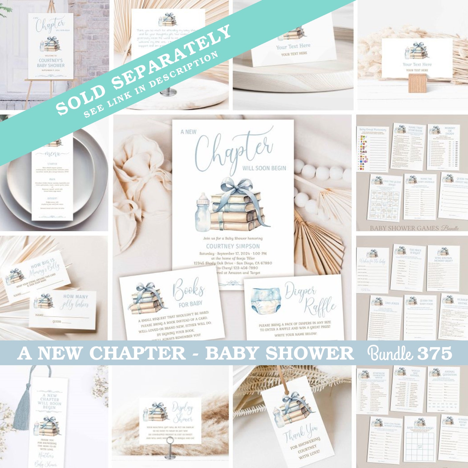 A New Chapter Will Soon Begin Book Themed Baby Shower Welcome Sign ...