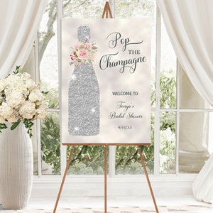 Pop the Champagne Welcome Sign Champagne Theme Bridal Shower - Etsy