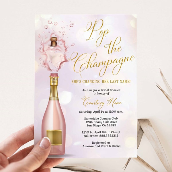 Champagne Invitation - Etsy