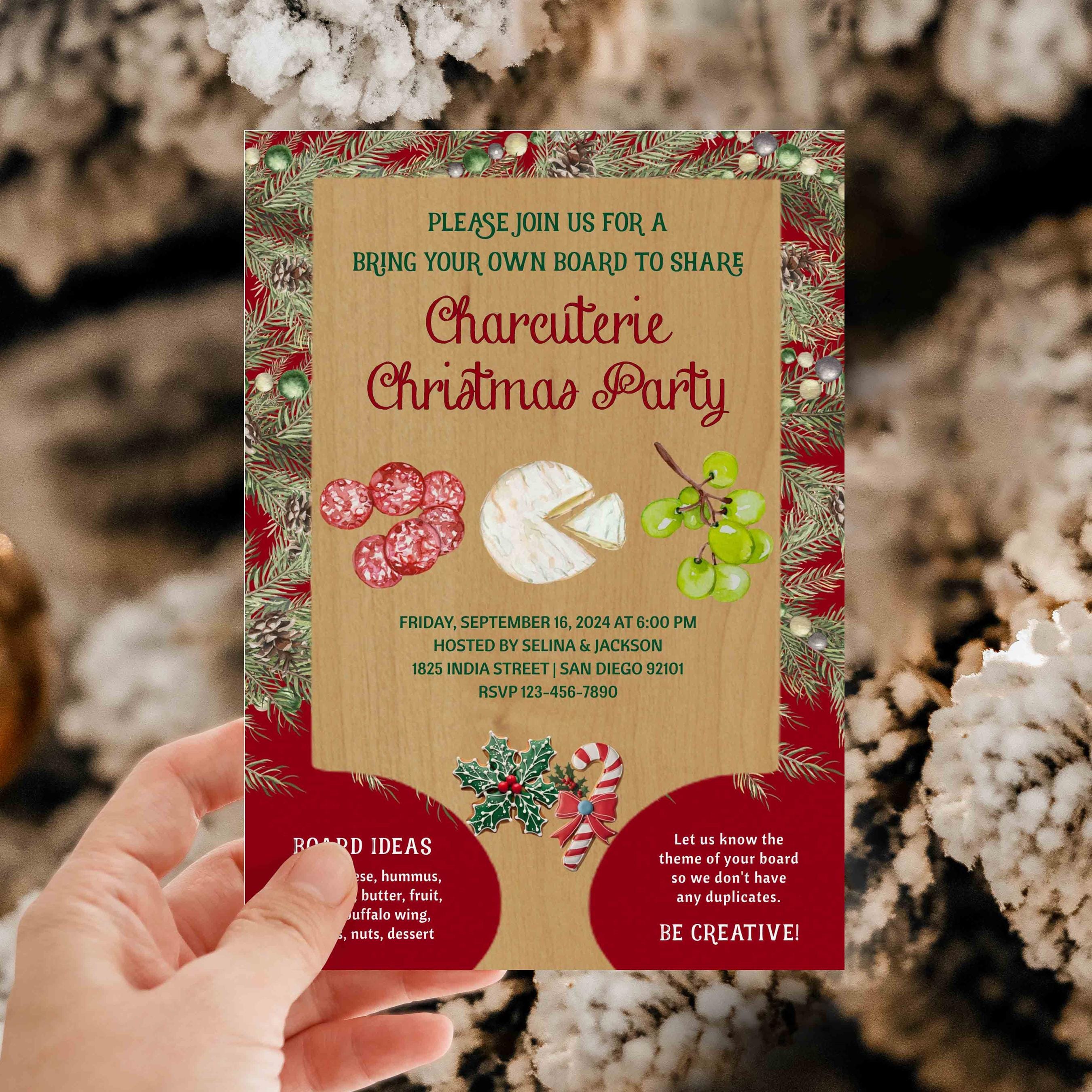 Christmas Charcuterie Board Party Invitation, Annual Holiday Party ...