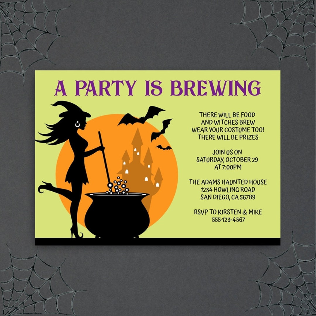 Witch Halloween Invitation, Girls Night Out Invite, Ladies Night ...