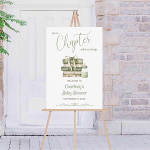A New Chapter Will Soon Begin Book Themed Baby Shower Welcome Sign ...