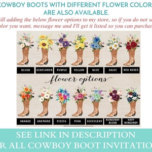 SUNFLOWER Cowboy Boots Welcome Sign Template, Rehearsal Dinner, Wedding ...