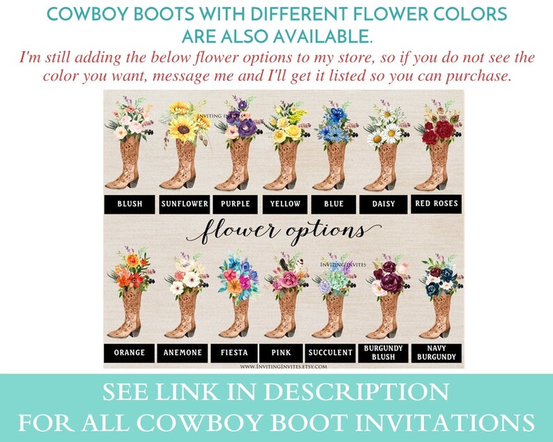SUNFLOWER Cowboy Boots Welcome Sign Template, Rehearsal Dinner, Wedding ...