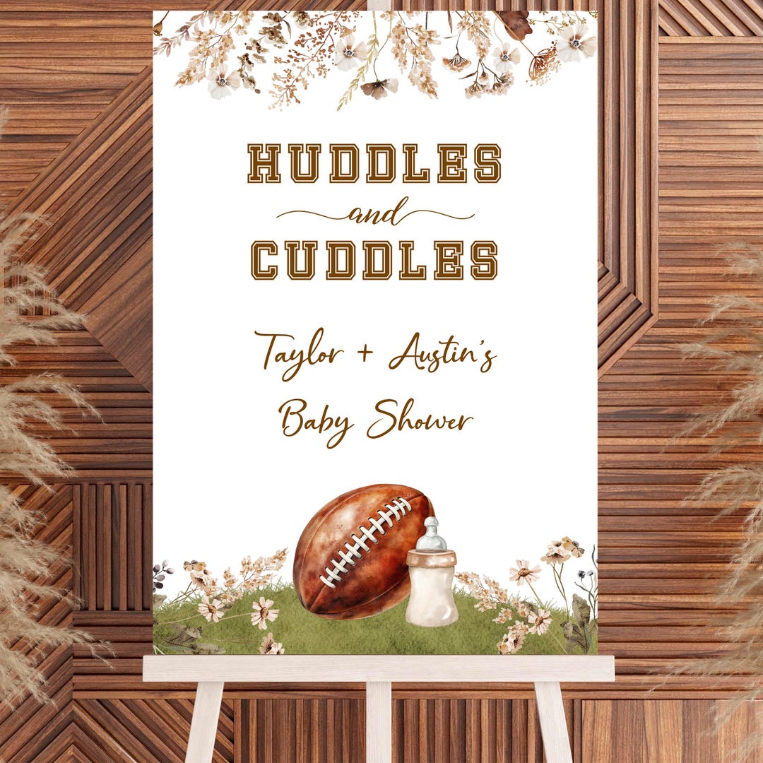 Huddles and Cuddles Football Baby Shower Welcome Sign, Fall Autumn ...