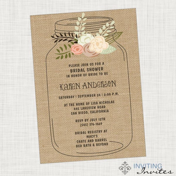 Burlap Mason Jars - Etsy