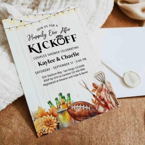 Kick off Football Party Couples Shower Invitation, Tailgate Celebrate ...