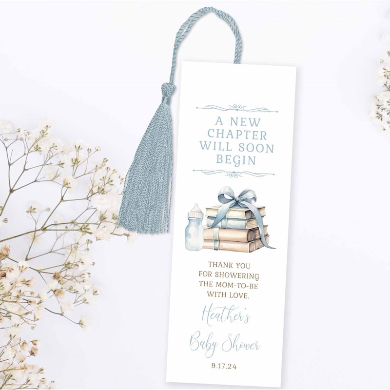 Baby Shower Bookmark - Etsy