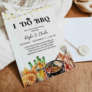 Fall I Do BBQ Invitation, Autumn Barbecue Shower Invitation, Fall in ...
