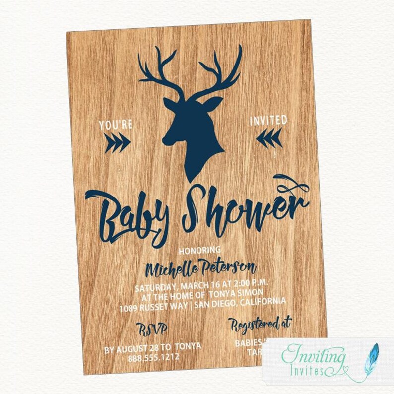 Deer Baby Shower Hunting Baby Shower Boy Baby Deer Head Coed - Etsy