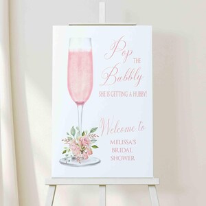 Pop the Bubbly Bridal Showerwelcome Sign, Brunch and Bubbly Champagne ...