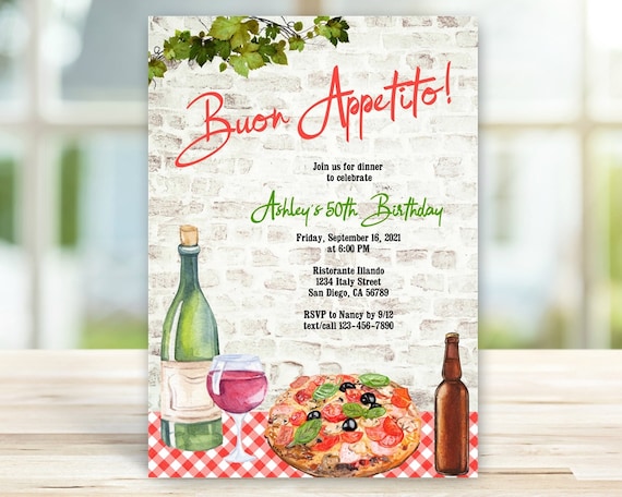 Italian Dinner Party Invitations