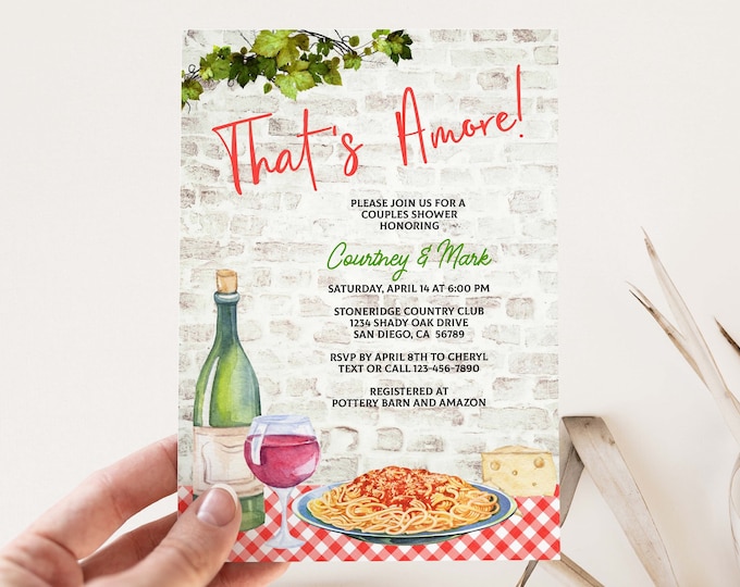 Italian Rehearsal Dinner Invitation, Amore Rehearsal Dinner Invitation ...