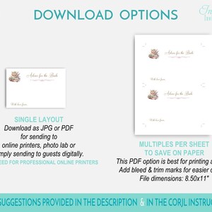 Advice for the Bride to Be Card, Bridal Shower Game, Book Advice Card ...