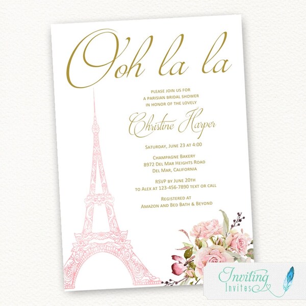 Eiffel Tower Invitation - Etsy