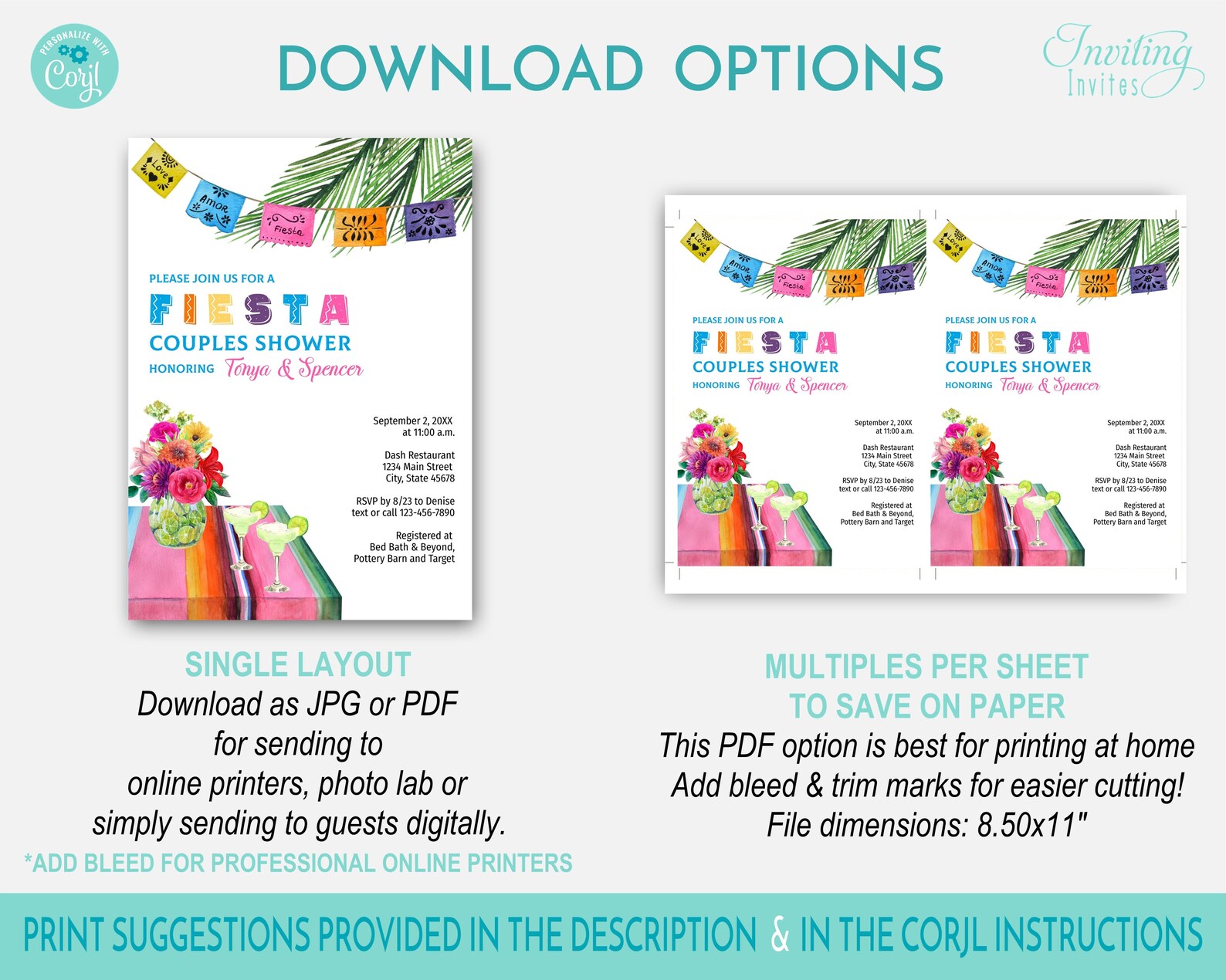 Fiesta Couples Shower, Fiesta Bridal Shower Invitation, Mexican Themed ...