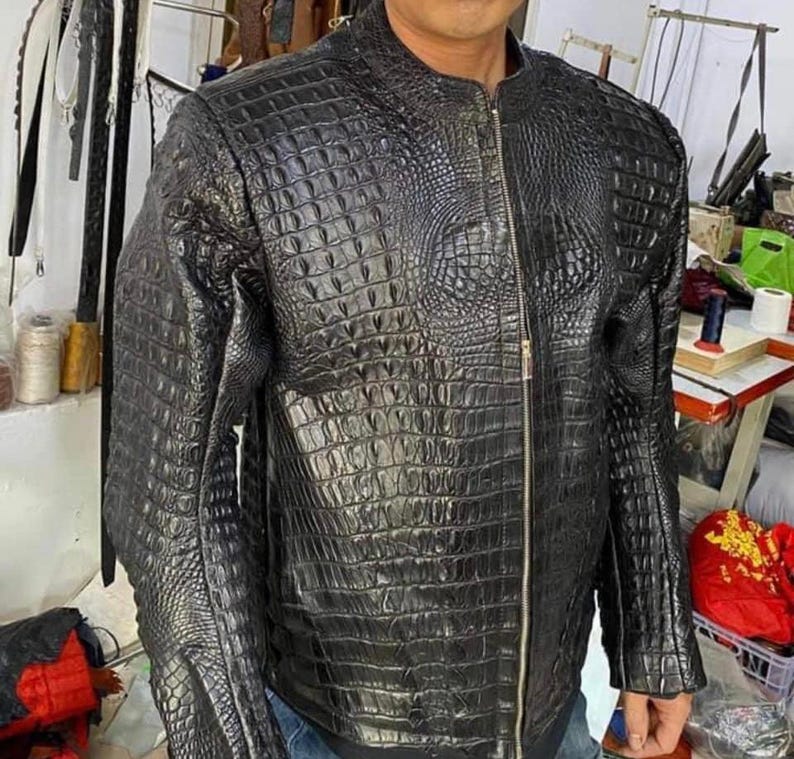 Genuine Crocodile Leather Jacket Men Custom Premium Quality - Etsy
