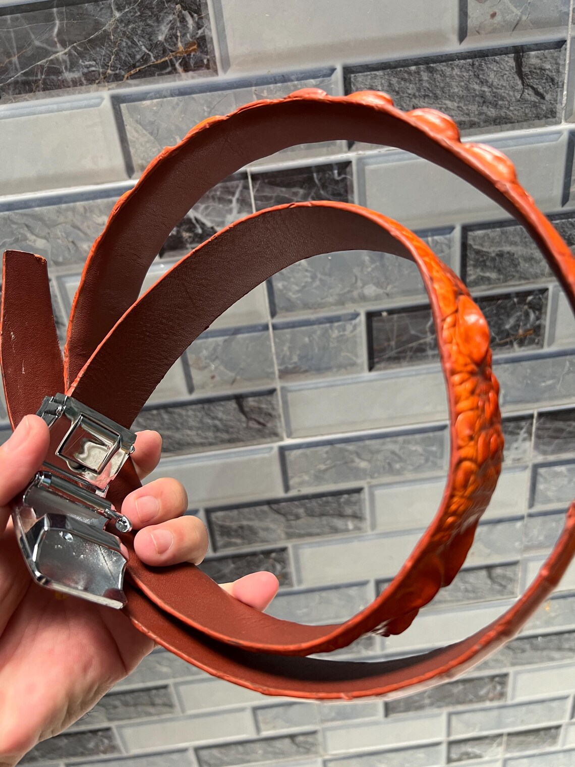 Genuine Alligator Leather Strap Knitting Edges Belt Strap 3.5mm Wide ...