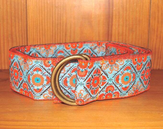 Orange Jacquard Ribbon Belt - Etsy