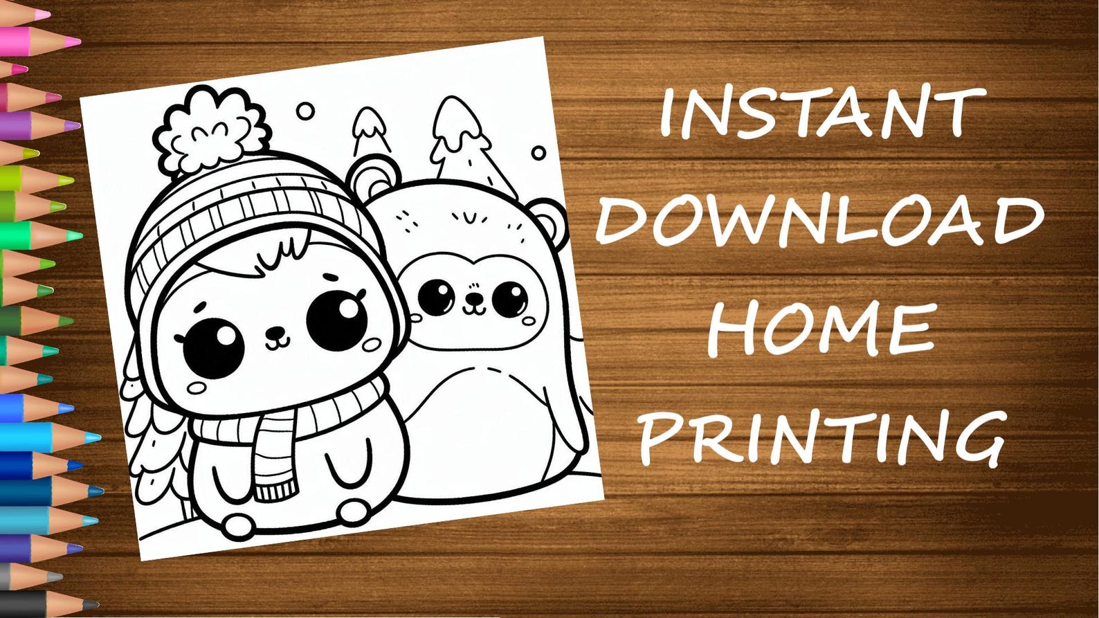 20 Animal Winter Coloring Pages for Kids Set 5 Coloring Pages Coloring ...