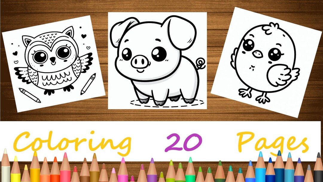 20 Animals Coloring Pages for Kids Coloring Pages Kids Coloring Book ...