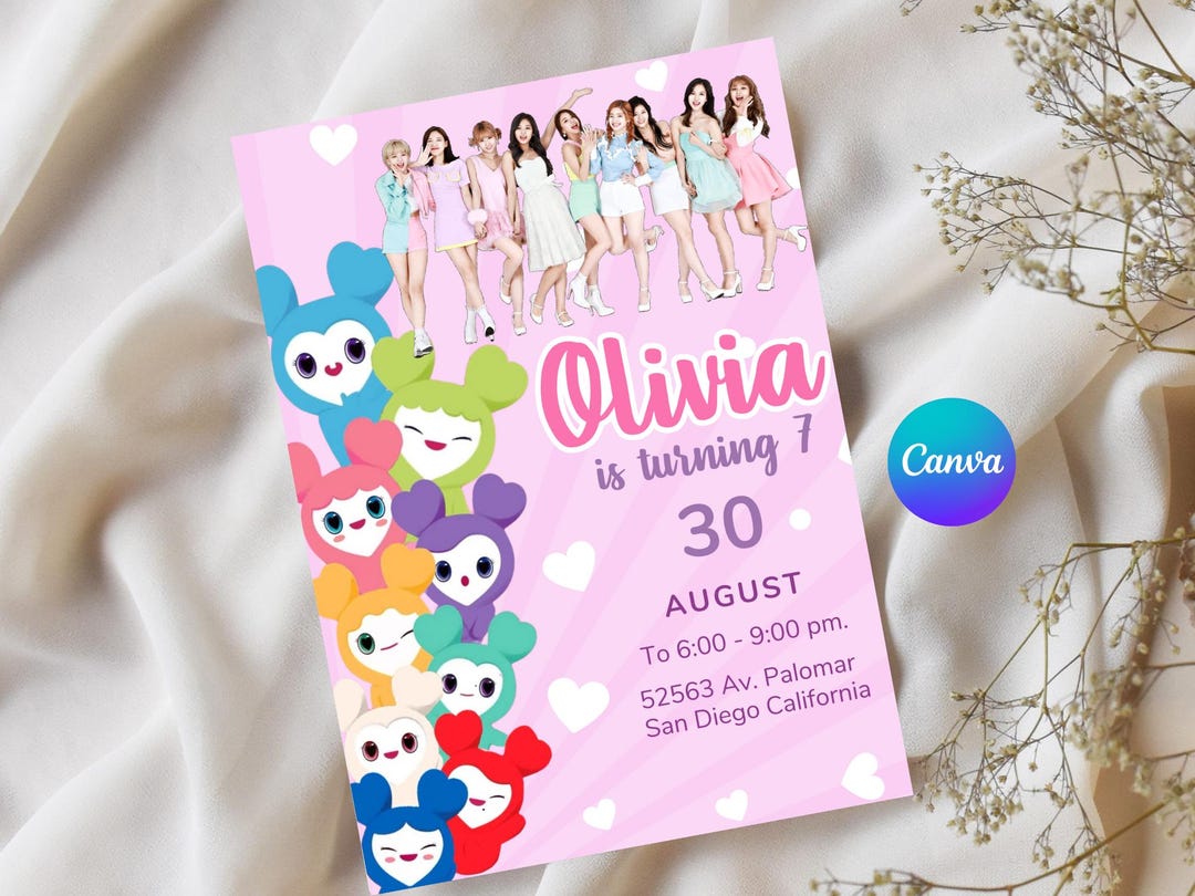 Twice Birthday Invitation, Twice Invitation Template, Twice Party ...