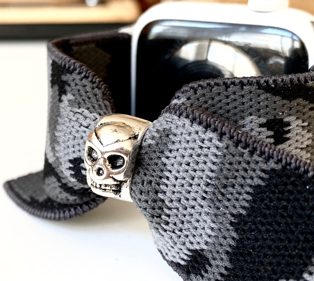 Elastic Apple Watch Band Bow Tie Adjustable Band Black and Gray Camo - Etsy