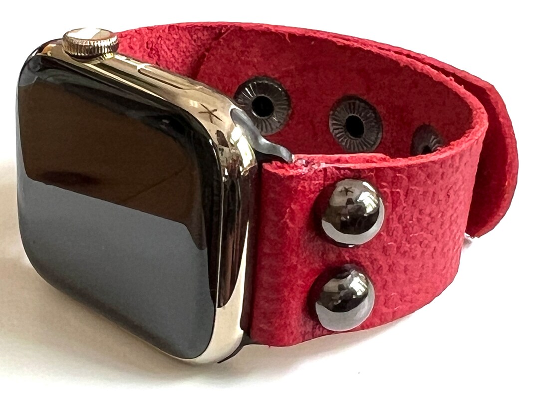 Red Leather Apple Watch Band. - Etsy
