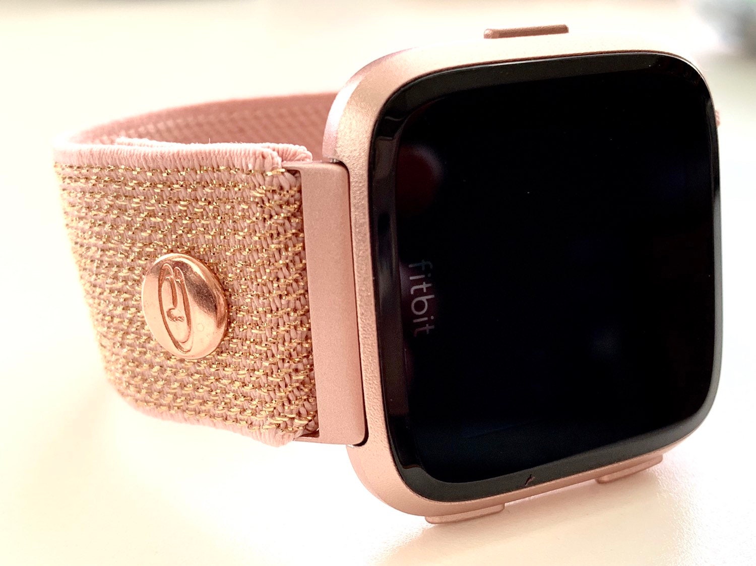Fitbit VERSA Rose Gold Elastic Watch Band Signature Doogle | Etsy