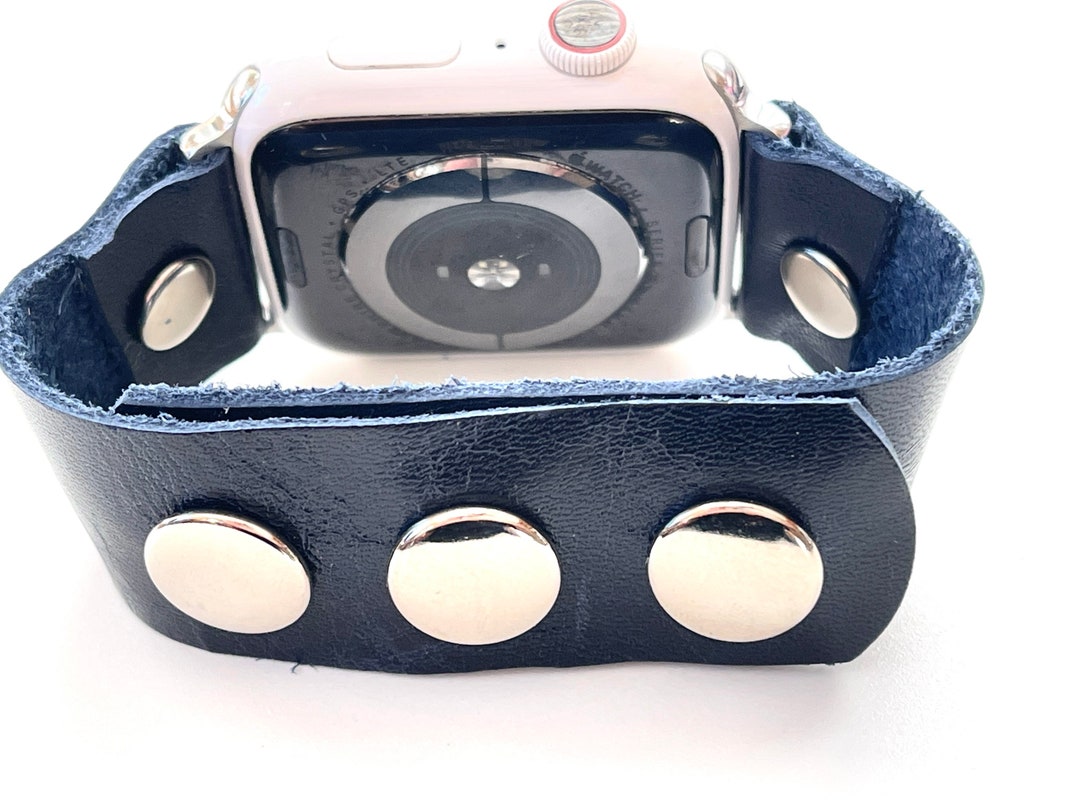 Leather Apple Watch Band Midnight Navy Blue - Etsy
