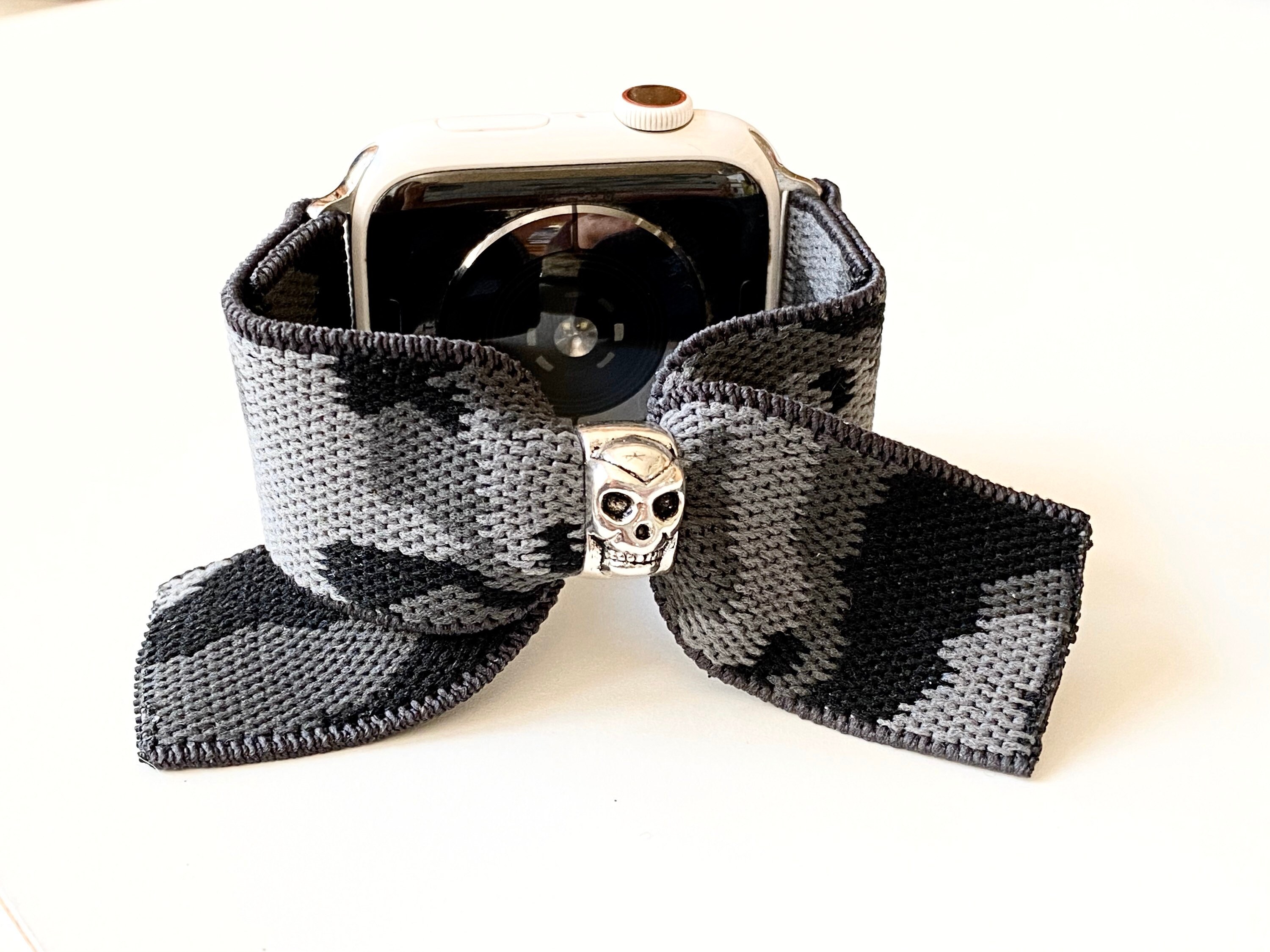 Elastic Apple Watch Band Bow Tie Adjustable Band Black and | Etsy