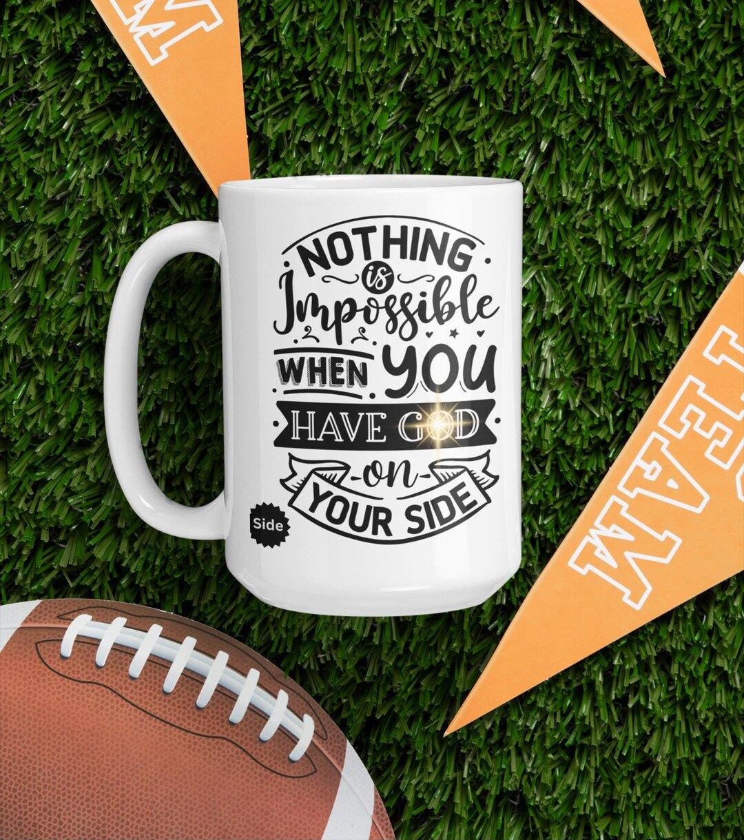 Christian Mug, Nothings Impossible With God on Your Side Mug, Christian ...