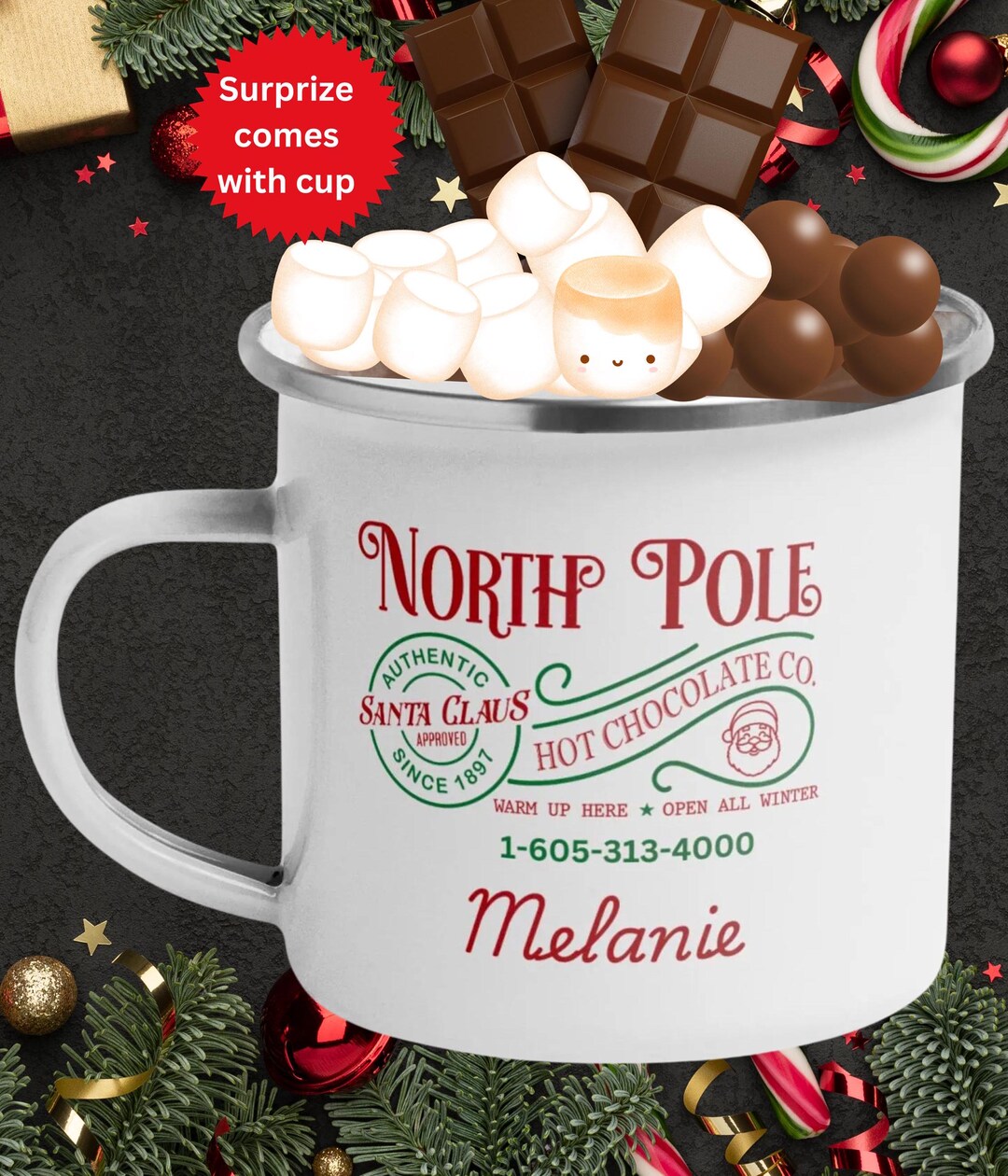 Personalized Hot Chocolate Mug Custom Christmas Eve Cocoa Mug Coffee or ...