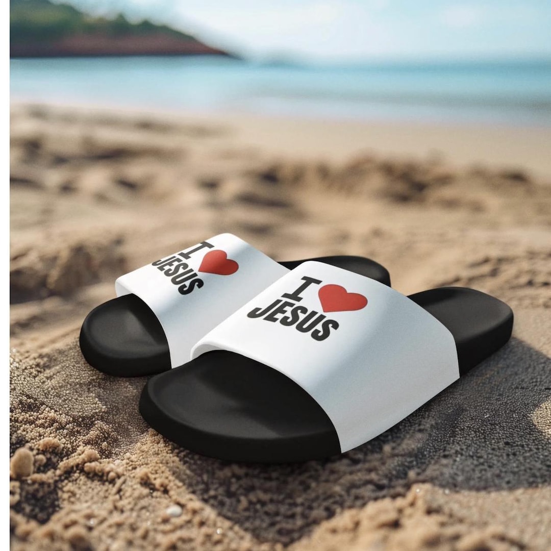 I Love Jesus| Men’s Slides| House Shoes for Men| Christian Accessories ...