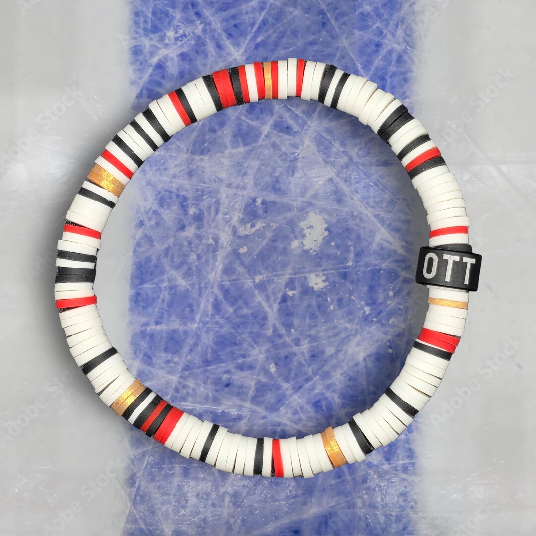 Ottawa Hockey Team Color Bracelet – White, Gold, Red Game Day Jewelry ...