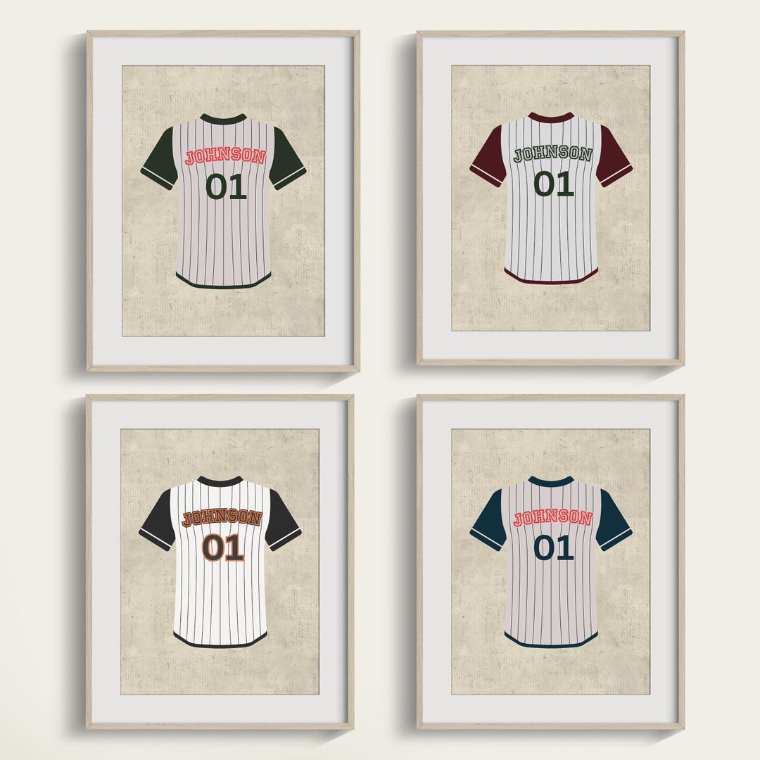 Custom Baseball Jersey Print for Kids – Personalized Name and Number ...