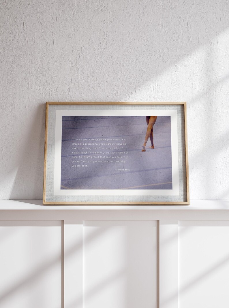 Simone Biles Inspirational Quote Print, Gymnastics Motivational Wall ...