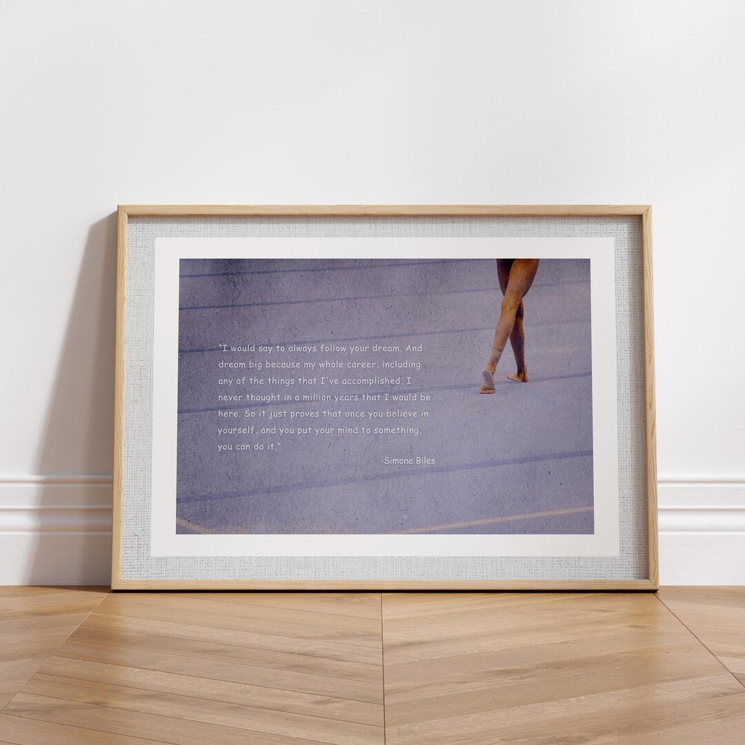 Simone Biles Inspirational Quote Print, Gymnastics Motivational Wall ...