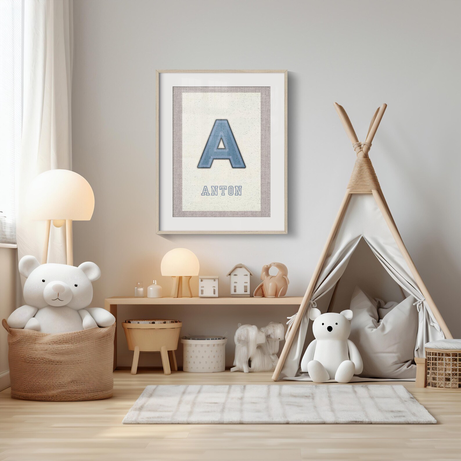 Custom Sports Style Kids Name Print, Custom Kids Wall Art, Boys Room ...