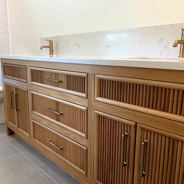 Reeded Bathroom Vanity - Etsy
