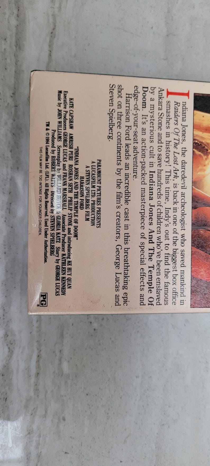 1984 SEALED Indiana Jones and the Temple of Doom VHS Movie Watermarks ...