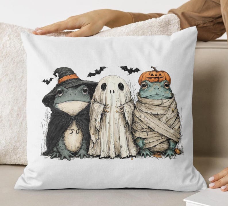 Cute Frog Pumpkin Png, Ghost Frog Png, Retro Halloween Png, Gothic Png ...