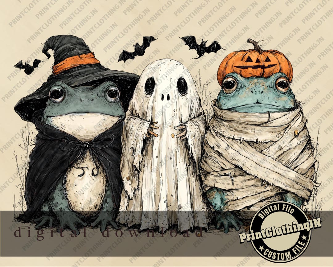 Cute Frog Pumpkin Png, Ghost Frog Png, Retro Halloween Png, Gothic Png ...