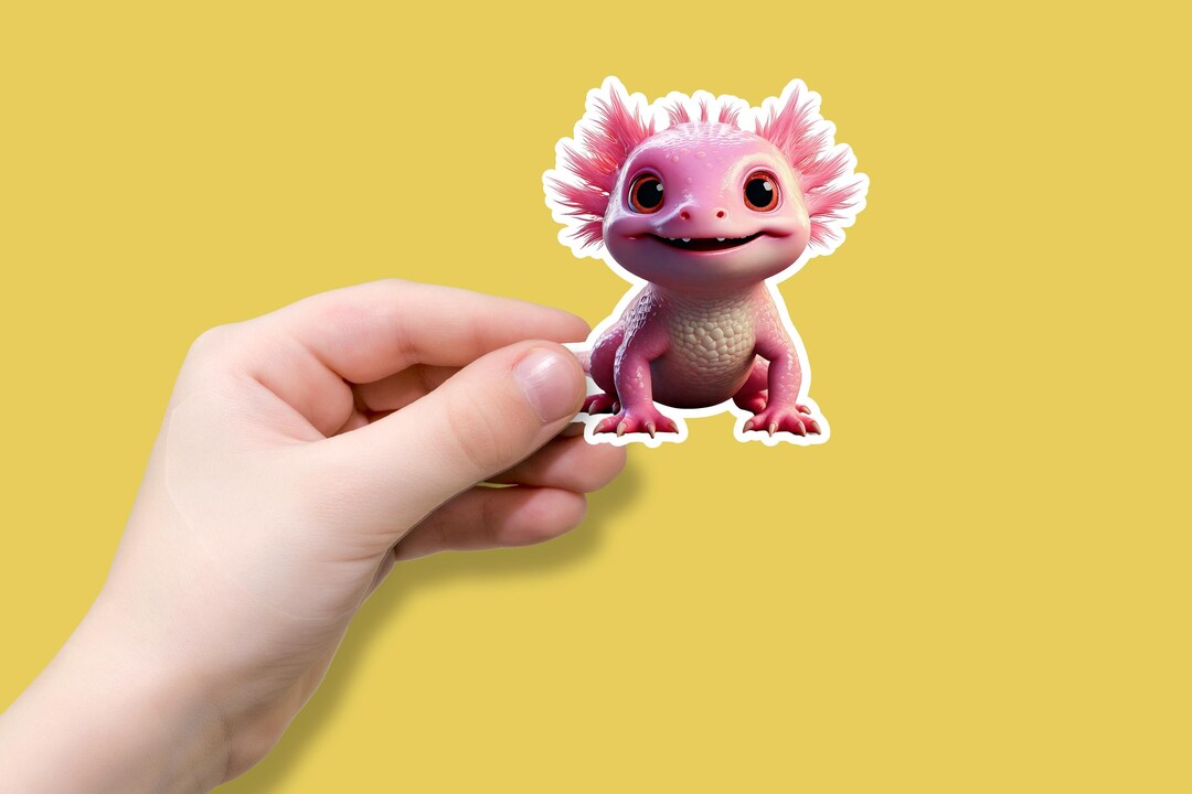 Cute Axolotl Sticker, Colorful Waterproof Decal - Etsy