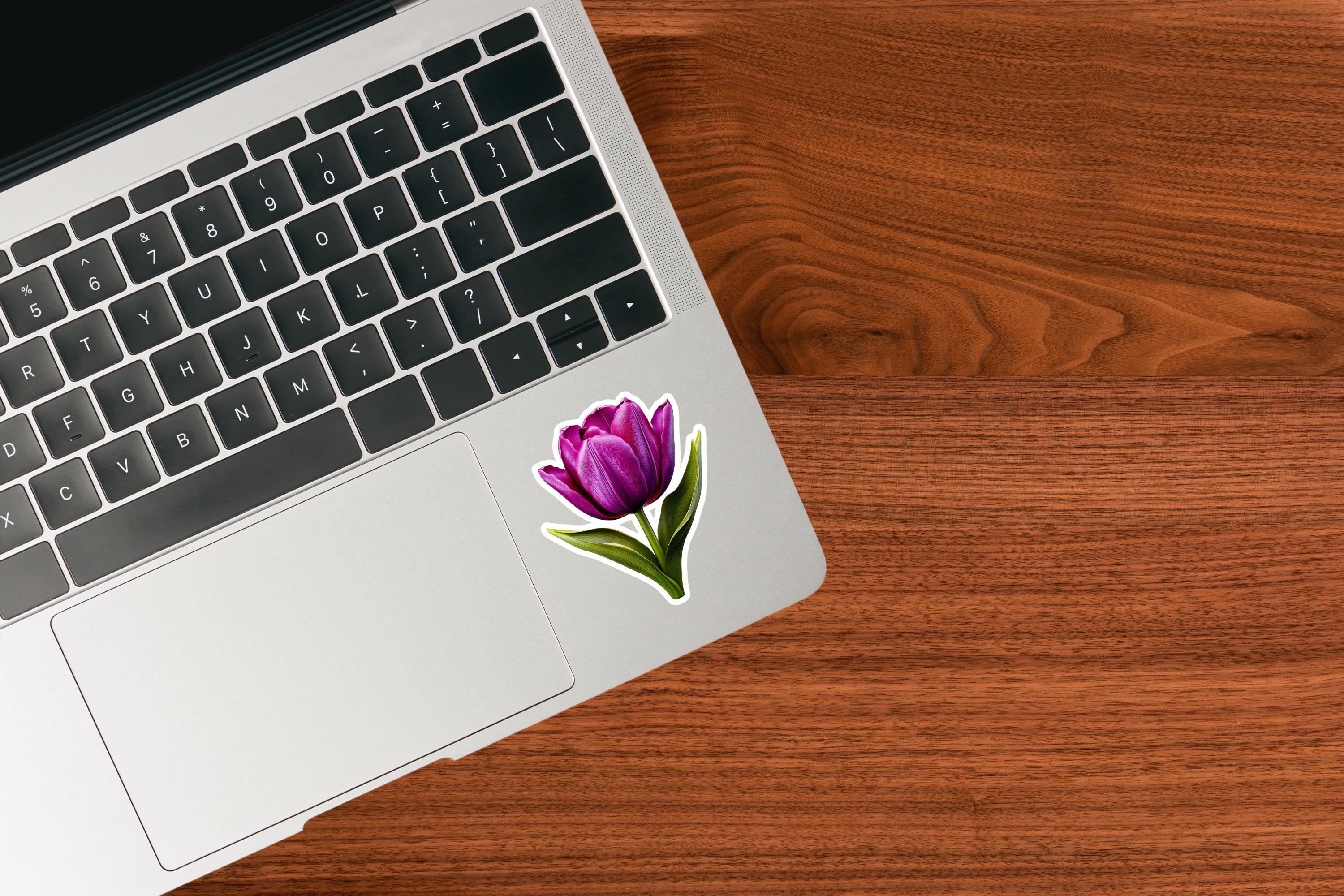 Purple Tulip Flower Sticker, Nature Lovers, Flower Lovers Sticker ...